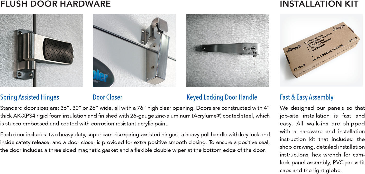 Amerikooler QC060872**NBSC, 8' x 6' x 7' 2" Indoor Walk-In Cooler w/ No ...