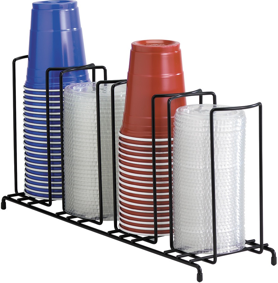 Dispense-Rite WR-4, 6-44 oz Cup Dispenser Rack Organizer, 4 Section ...