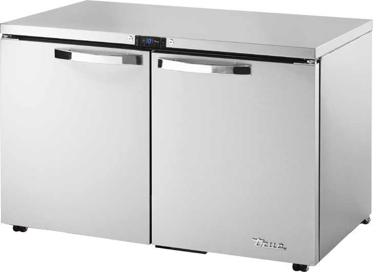 True TUC-48F-LP-HC~SPEC3, 48" 2 Solid Door Undercounter Freezer, Low ...