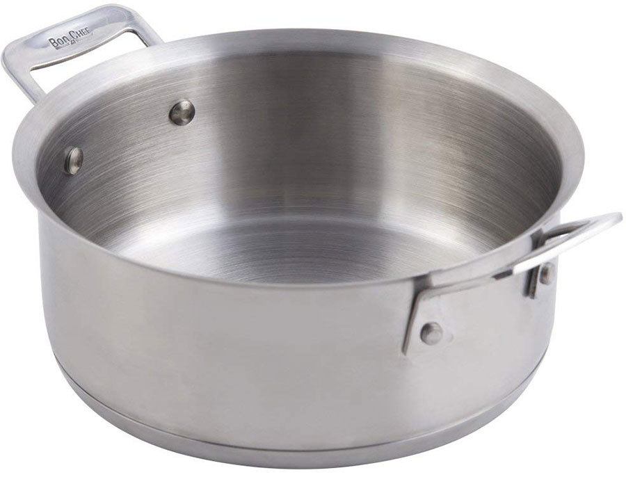 Bon Chef 60000, 3 Quart Cucina Casserole Dish, Round, Stainless Steel