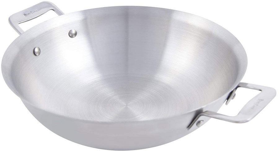 Bon Chef 60014, 2.5 Quart Cucina Stir Fry Pan, Stainless Steel