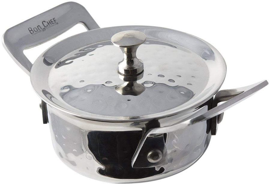 Bon Chef 60026HF, 8 oz. Miniature Cucina Pot, Stainless Steel, Hammered ...