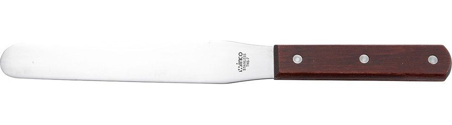 Winco TNS-7, Baker's Spatula, 7.9" Offset Blade, Wood Handle