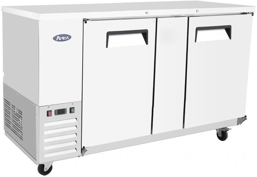 Atosa MBB69GR, 68" 2 Solid Door Back Bar Cooler, Stainless Steel