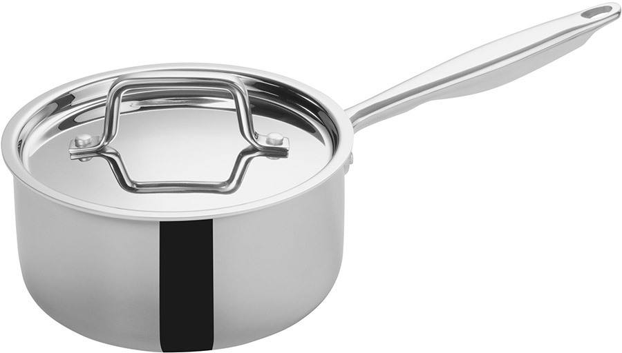 Winco TGAP-4, 3.5 Quart Induction Ready Stainless Steel Sauce Pan, Tri ...