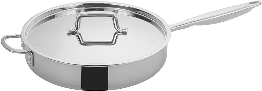 Winco TGET-6, 6 Quart Induction Ready Stainless Steel Saute Pan, Tri ...