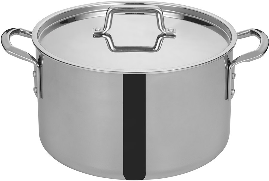 Winco TGSP-16, 16 Quart Induction Ready Stainless Steel Stock Pot, Tri ...