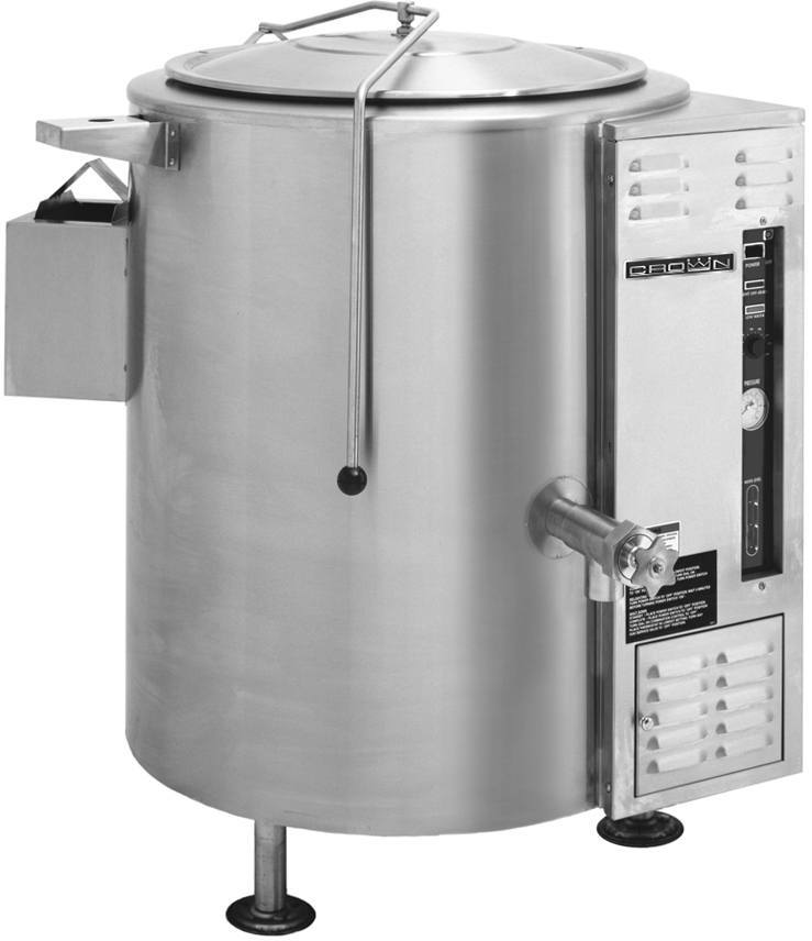 Crown GL-60E, 60 Gallon Gas 2/3 Jacket Steam Kettle, Free Standing ...