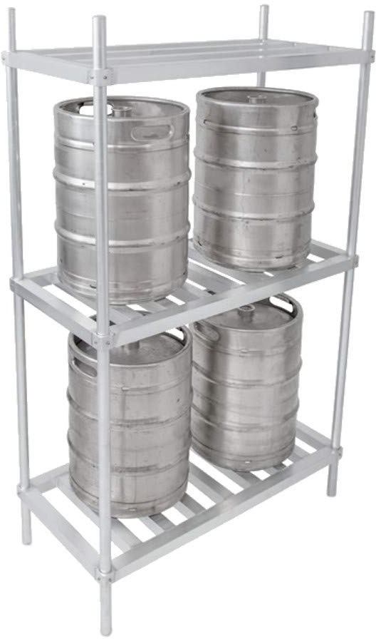 John Boos ALKR-2060-X, 6 Keg Aluminum Beer Keg Rack, 60" x 20" x 76"