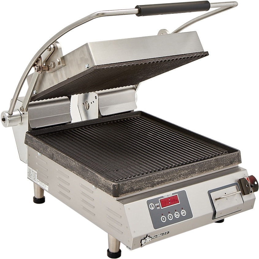 Star Mfg PGT14IE, 1,800 Watt Panini Sandwich Grill w/ Timer, Single ...