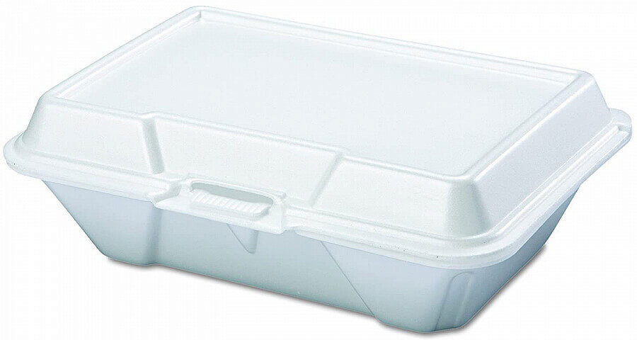 Genpak 20500-V, 9 1/5" x 6 1/2" Large Vented Foam Hinged Take-Out ...