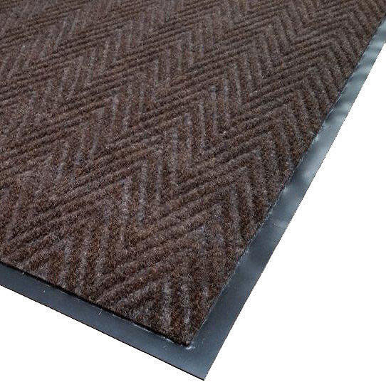 Cactus Mat 1487M-B48, 96" x 48" Chevron-Rib Herringbone Entrance Mat, Brown