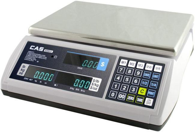 CAS Scales S2JR30V, 30 Lb Price Computing Scale w/o Pole, S-2000 JR VFD