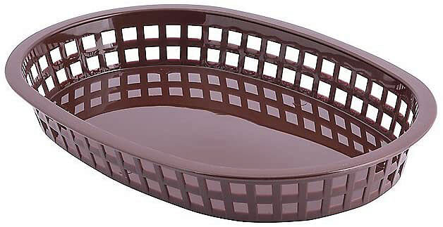 TableCraft 1076BR, 10 1/2" x 7" Oval Chicago Fast Food Serving Basket ...