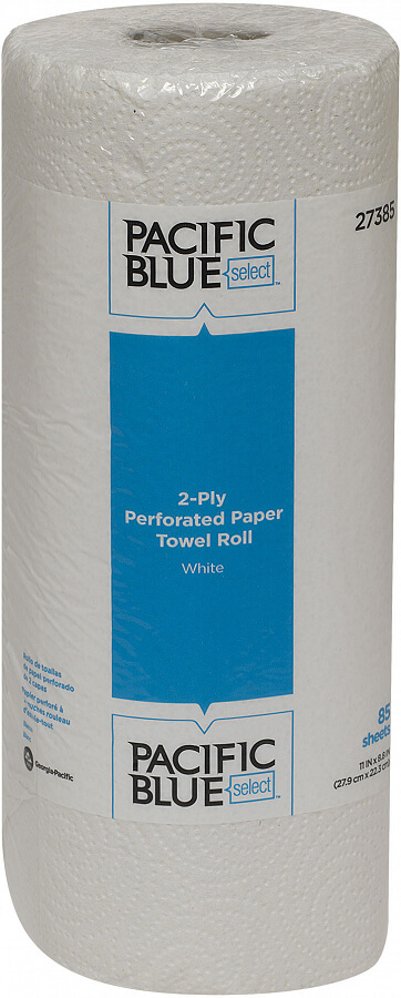 Pacific Blue 27385, 85 Count 2-Ply Perforated Paper Towel Roll, White ...