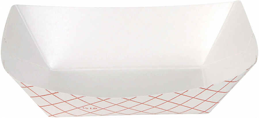 Dixie RP50, 1/2 Lb Poly Coated Paper Food Tray, Red Plaid (1,000/case)