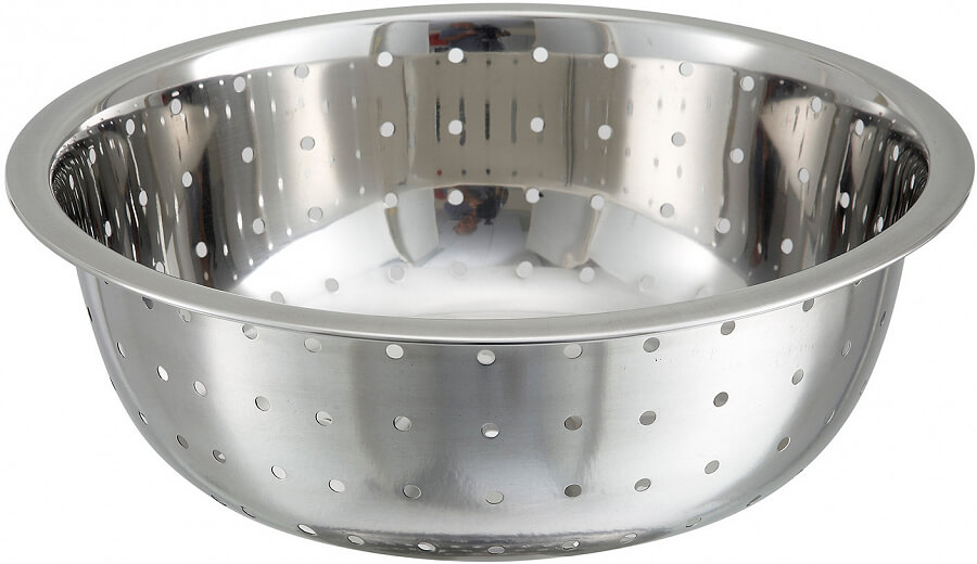 Winco CCOD-11L, 5 1/4 Qt Stainless Steel Chinese Colander, Coarse