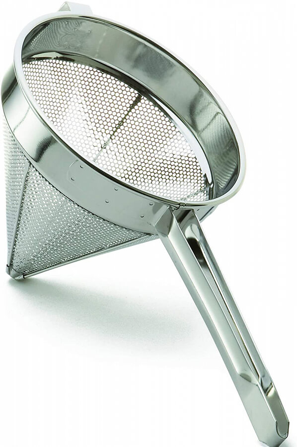 TableCraft 1710, 4 Qt Stainless Steel Fine Mesh China Cap Strainer
