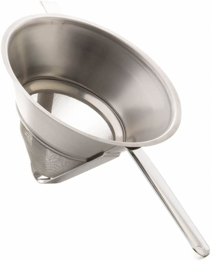 TableCraft 348, 2 Qt Stainless Steel Fine Mesh Bouillon Strainer