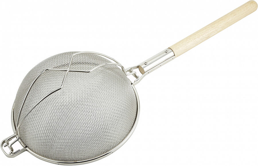 Winco MST-14D, 14 1/4" Reinforced Nickel Plated Double Mesh Strainer