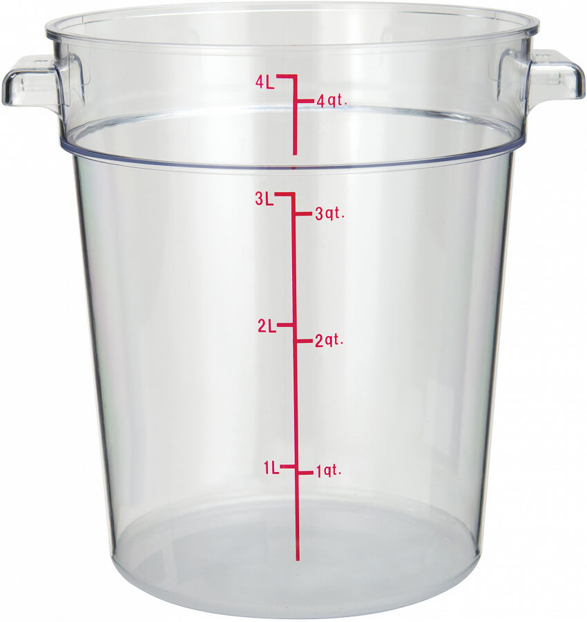Winco PCRC-4, 4 Qt Polycarbonate Food Storage Container, Clear