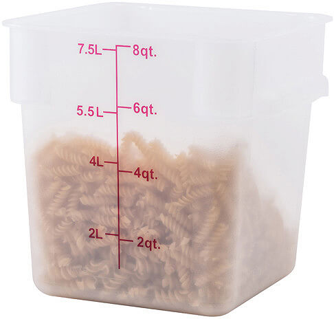 Winco PTSC-8, 8 Qt Polypropylene Food Storage Container, Translucent