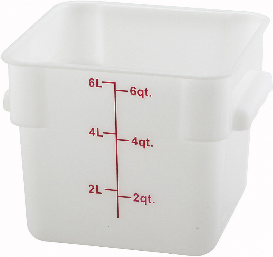 Winco PESC-6, 6 Qt Polypropylene Food Storage Container, White