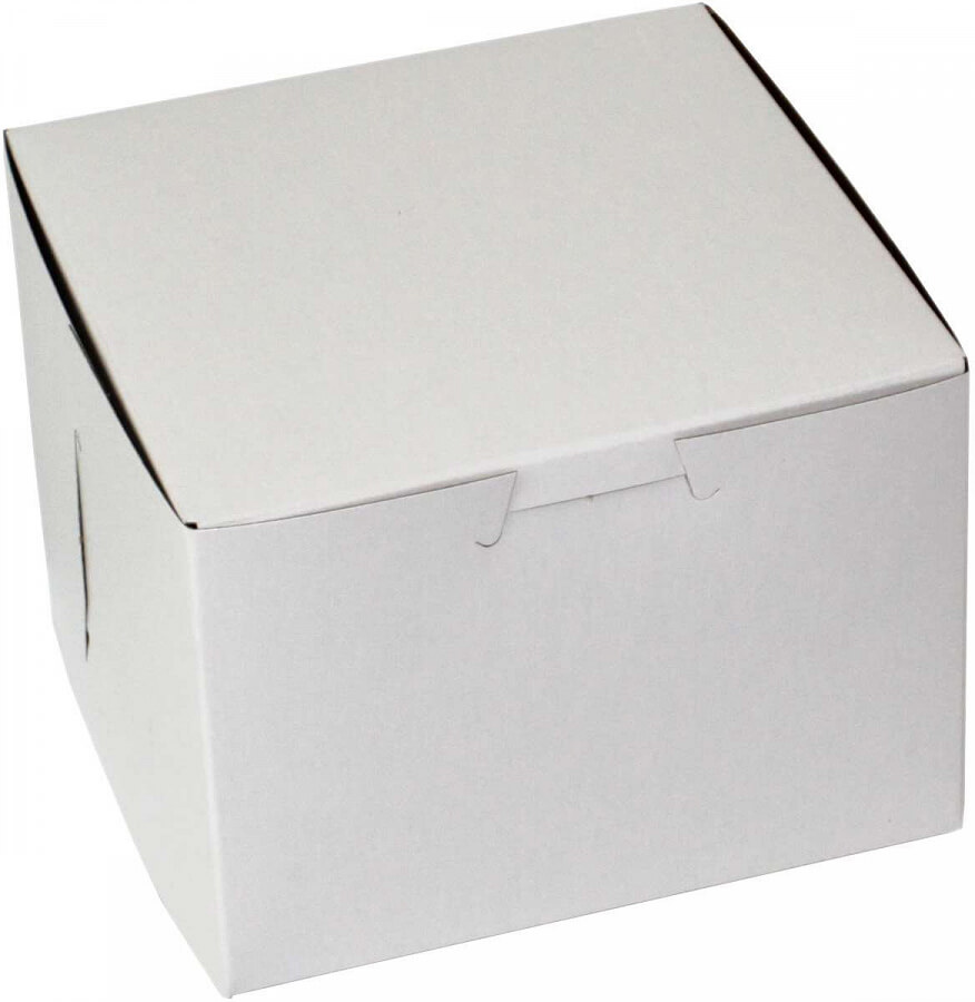 BOXit 554B-261, 5 1/2" x 5 1/2" x 4" Solid Kraft Cupcake Box, White ...