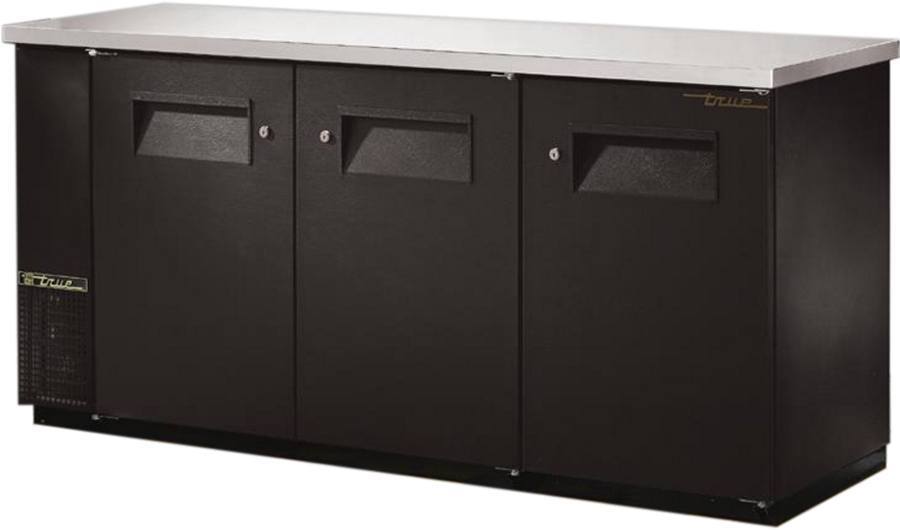 True TBB-24-72, 73" 3 Solid Door Back Bar Cooler