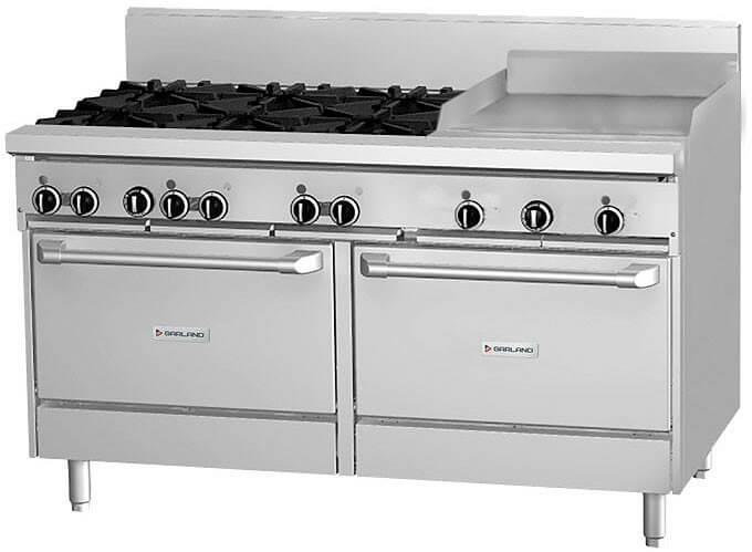 Garland GF60-6G24RR, 268,000 Btu Gas Restaurant Range, 6 Burner, 2 ...