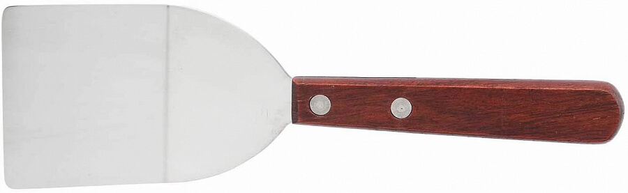 Winco TN32, 2" x 2 1/4" Stainless Steel Solid Mini Turner w/ Wood Handle
