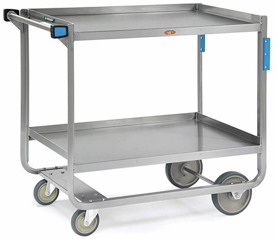 Lakeside 958, 55" x 22 3/4" Stainless Steel Utility / Bus Cart w/ 2 Shelves