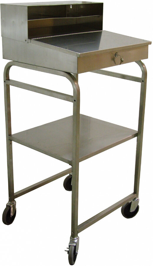 Omcan USA 13511, 22 1/2" x 24 1/4" Mobile Stainless Steel Receiving Desk