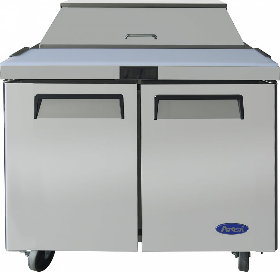 Atosa MSF3610GR, 36" 2 Door Sandwich / Salad Prep Table, (12) 1/6 size pans