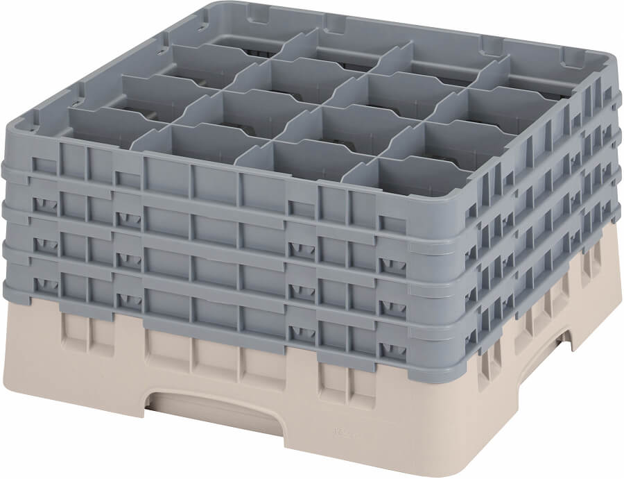 Cambro 16S900184, 16 Compartment Camrack Full Size Glass Rack w/ 4 ...