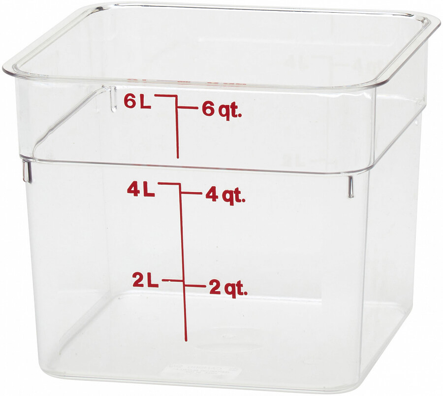 Cambro 6SFSCW135, 6 Qt Camwear® Polycarbonate Food Storage Container, Clear