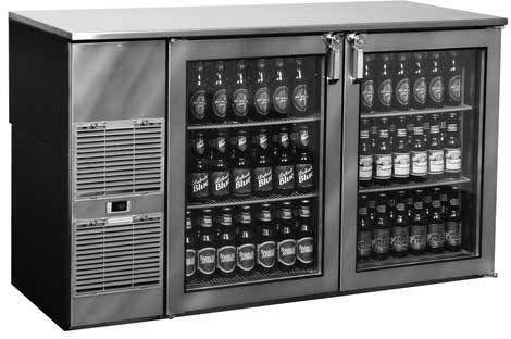 Glastender BB84-L1-XN(LRR), 84" 3 Stainless Steel Glass Door Back Bar ...
