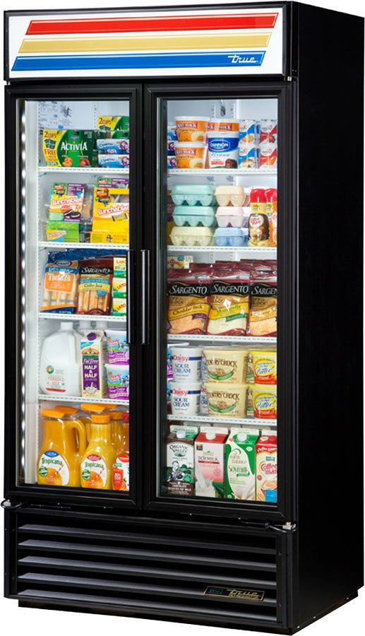 True GDM-35-HC-LD, 40" 2 Swing Glass Door Merchandiser Refrigerator